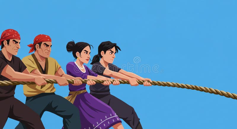 Characters Pulling Stock Illustrations – 499 Characters Pulling Stock ...