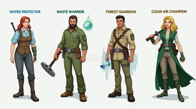 Four Animated Characters Stand Proud, Showcasing Their Commitment To ...