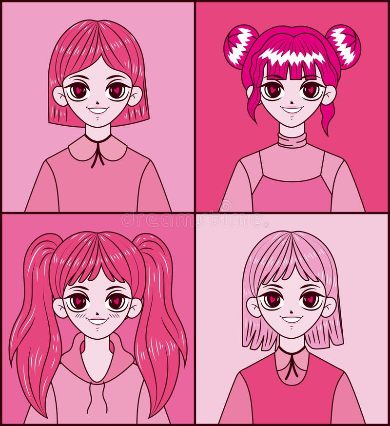 Four anime frames stock vector. Illustration of japon - 240025689