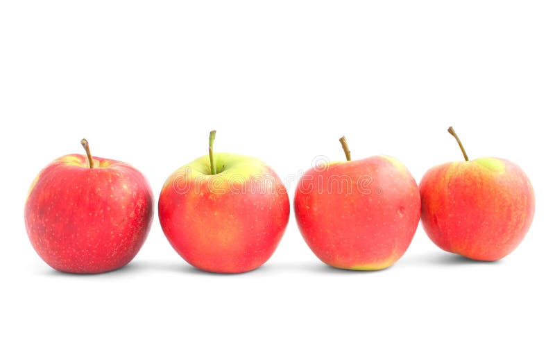 Four apples in the line stock photo. Image of ingredient - 577666