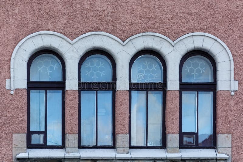 Four arched windows stock photo. Image of detail, arch - 212084544