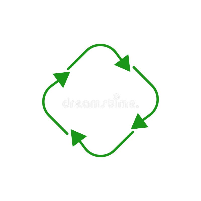 Four Arrow in Circle Refresh or Recycle Symbol, Vector Illustration ...