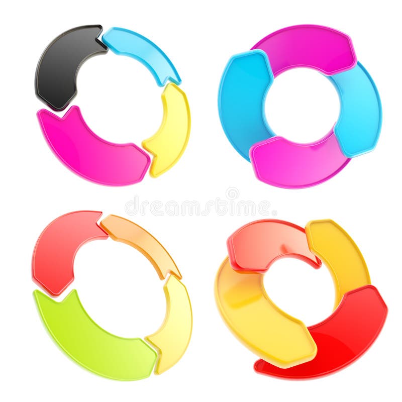 Four Arrow Copyspace Emblem Circular Round Tag Stock Illustration ...