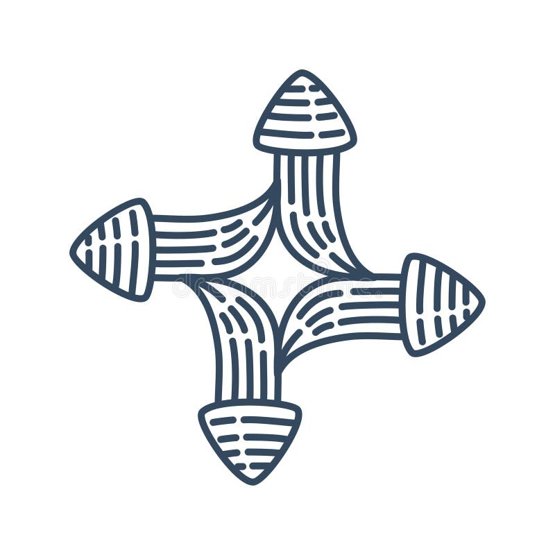 Four Arrow Direction Collection Vector Outline Stock Vector ...