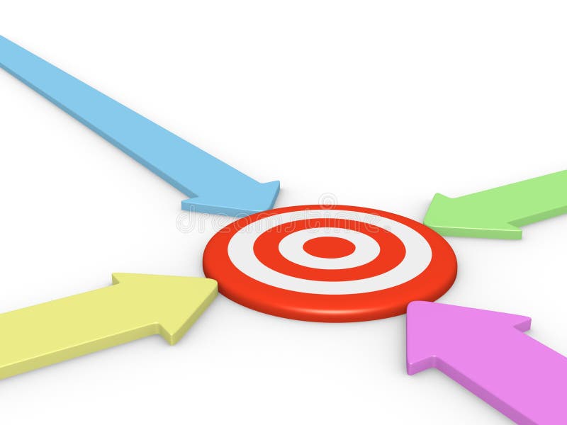 Four arrows pointing stock vector. Illustration of ideas - 17721845