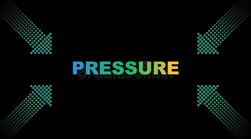 Four Arrow Points for Pressure Illustration with Dark Black Background ...