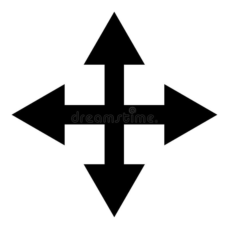 Four Arrows Inward Icon. Simple Illustration. Line Emblem. Navigation ...