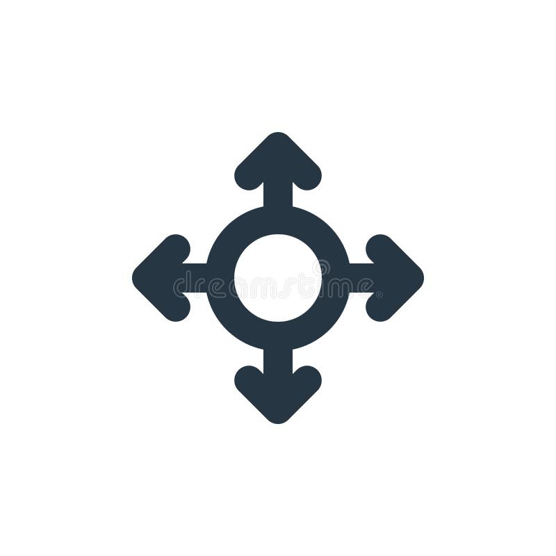 Four Arrows Solid Body Flat Icon Stock Illustration - Illustration of ...