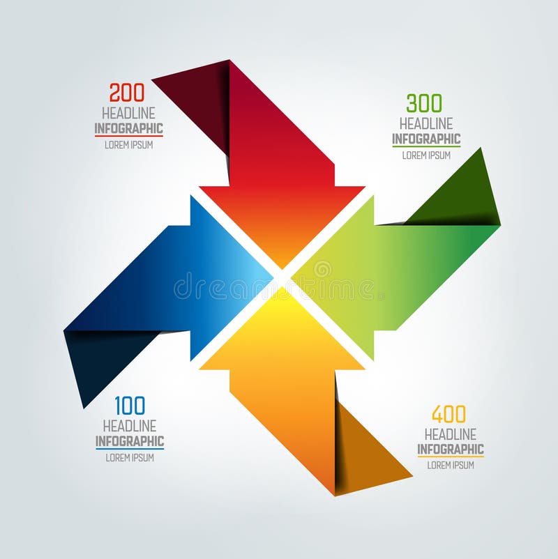 Four Arrows Infographic, Chart, Scheme, Diagram. Stock Vector ... Four Arrows Infographic, Chart, Scheme, Diagram. Stock Vector ...