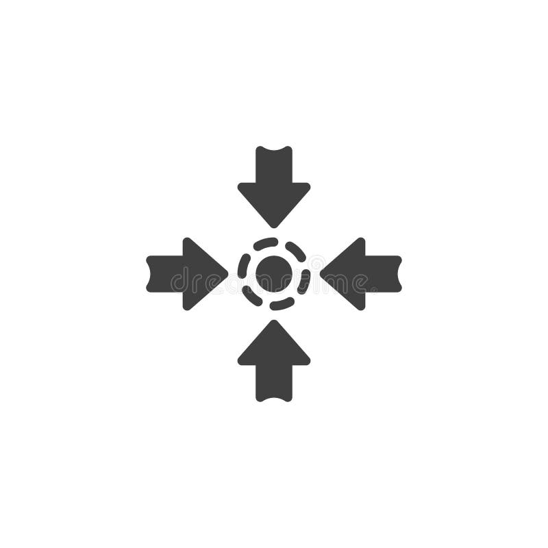 Four Arrows Point To Button Vector Icon Stock Vector - Illustration of ...