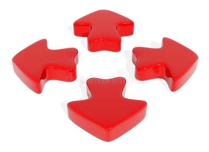 Four Arrows : Up, Down, Left, Right Stock Illustration - Illustration ...