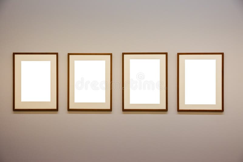Four Art Museum Frame Red Wall Minimal Design White Isolated Stock ...
