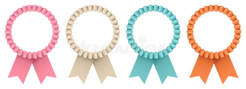 Four Award Badges Frame and Ribbons Retro Colors Stock Vector ...