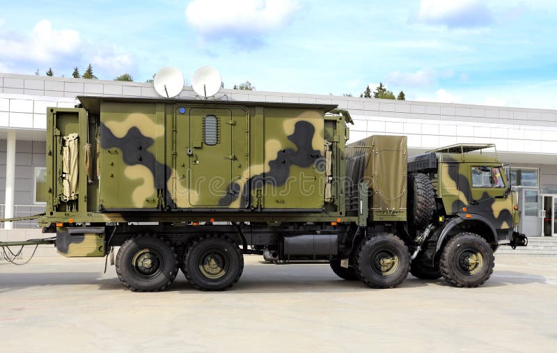Four-axle army vehicle stock photo. Image of trucking - 213923214