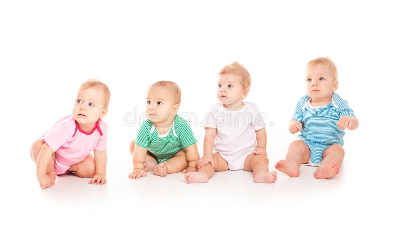 Four babies stock image. Image of pretty, friendship - 87423605