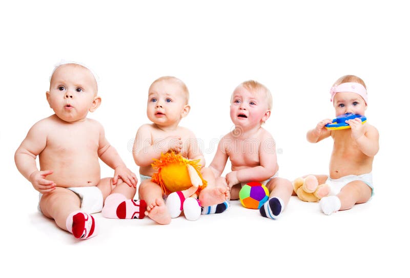 Four babies playing stock photo. Image of human, childhood - 18456982