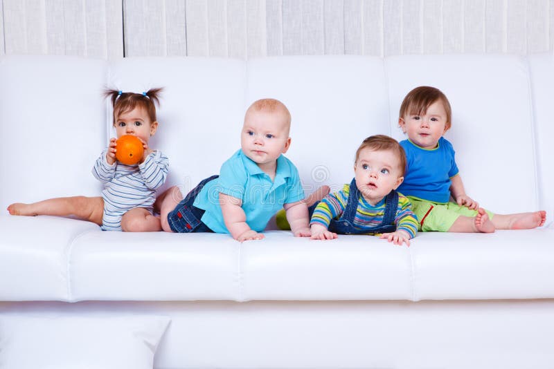 Four baby friends stock image. Image of babies, caucasian - 19544029