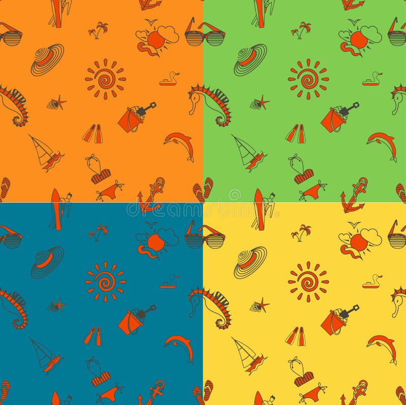 Four Background in Different Colors Stock Vector - Illustration of sign ...