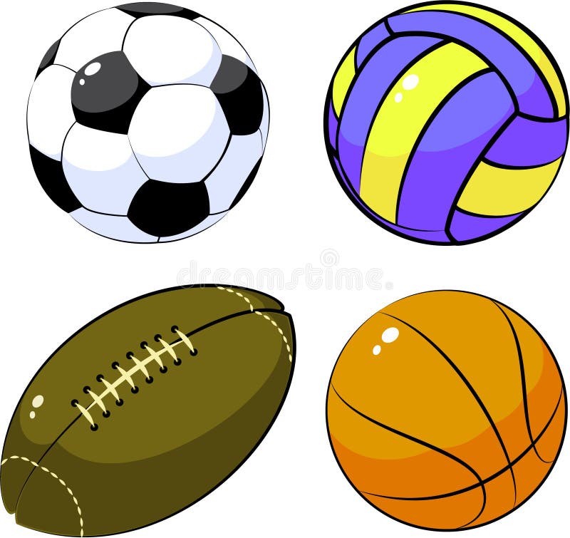 Four balls stock vector. Illustration of basketball, black - 8614872