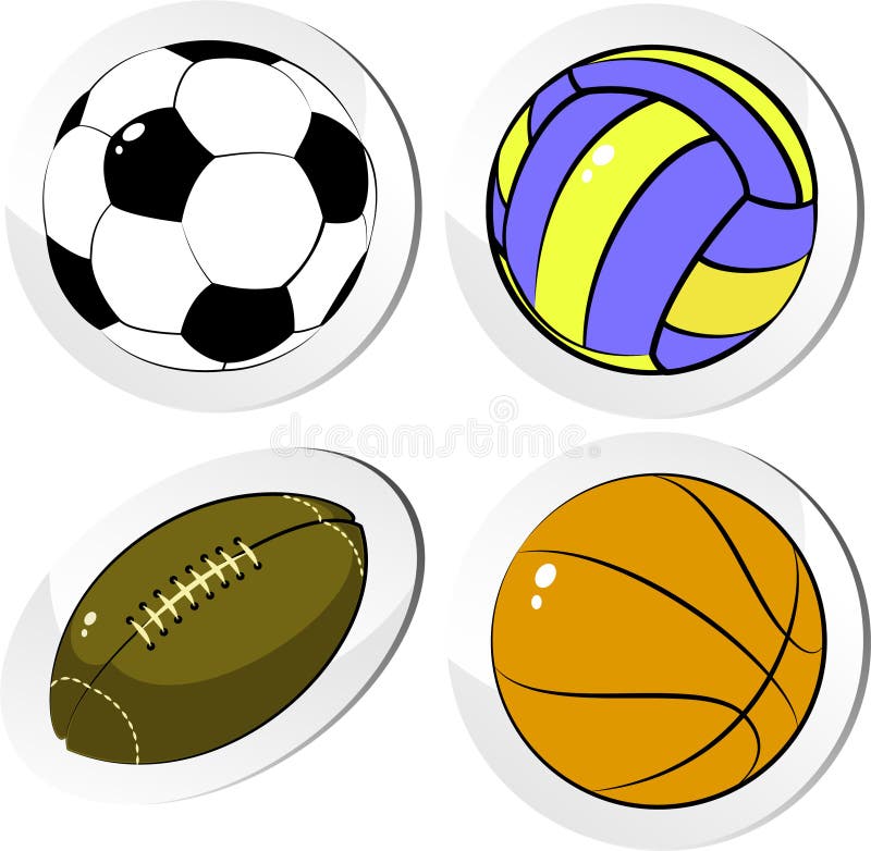 Four balls stock vector. Illustration of orange, buttons - 8614945