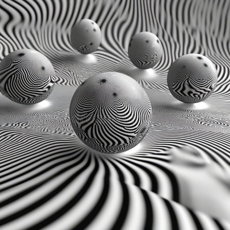 Four Balls are on a Black and White Background Stock Illustration ...