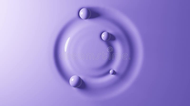 Liquid Background in Which Four Balls Describe Circles. 3D Render ...