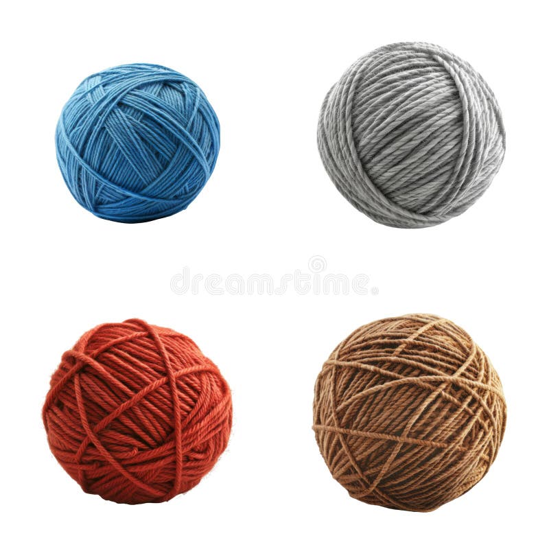 Four Balls of Yarn in Various Colors Stock Image - Illustration of ...