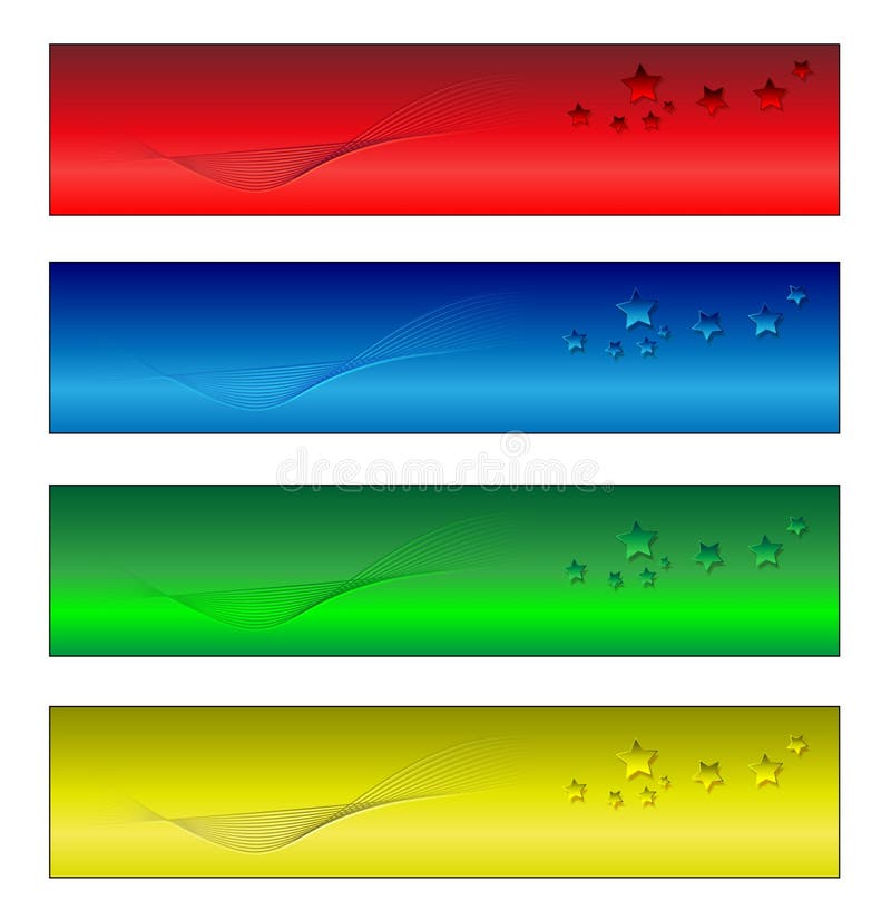 Four banner color pastel stock illustration. Illustration of star - 7560484