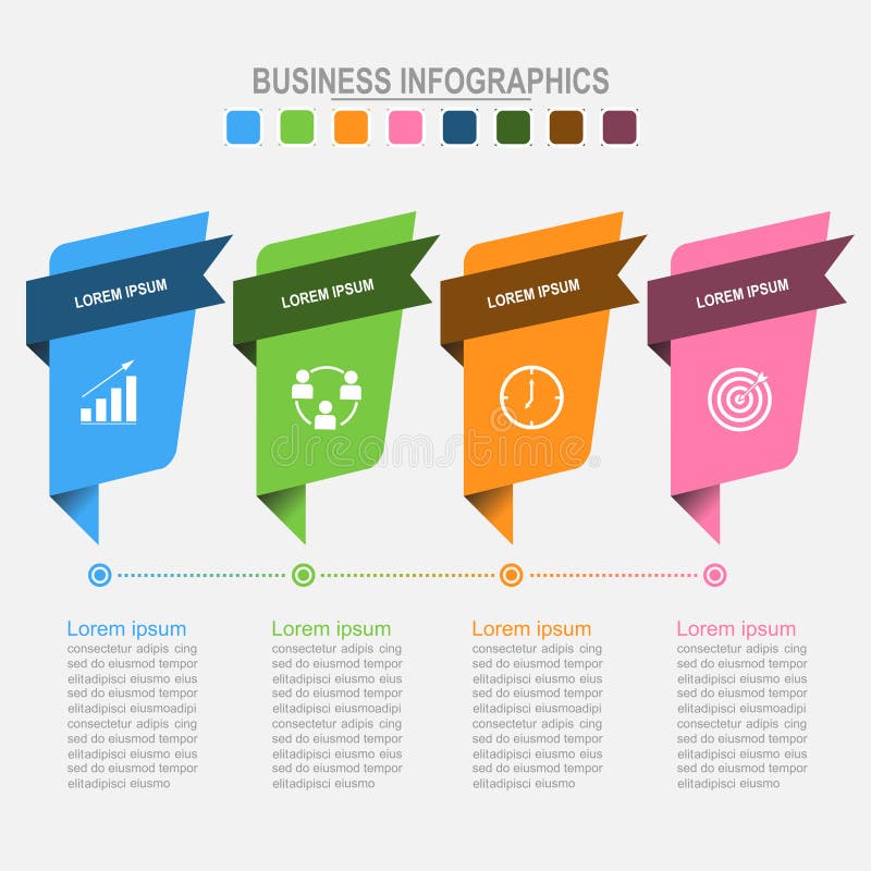 Four Banners for Infographics, Business Concept Vector Stock Vector ...