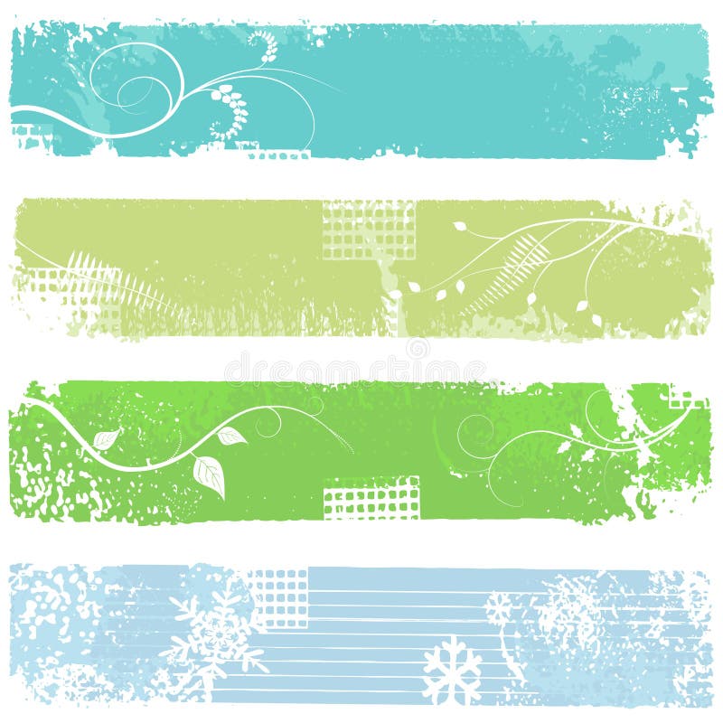 Four Floral Banners or Bookmarks Stock Vector - Illustration of bloom ...