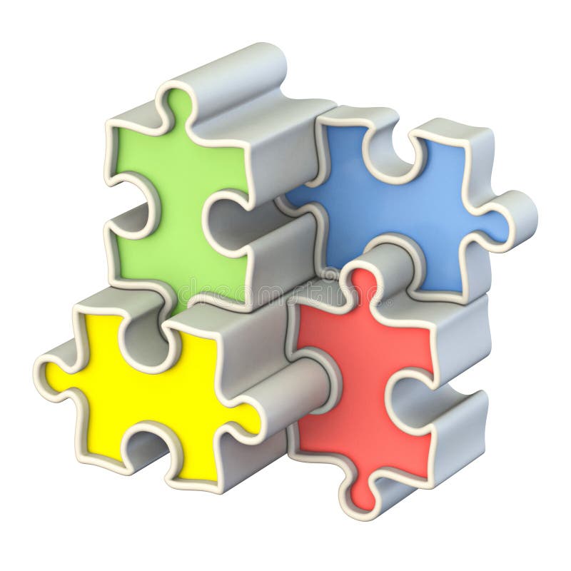 Rgb Color Jigsaw Puzzle Pieces Stock Illustration - Illustration of ...