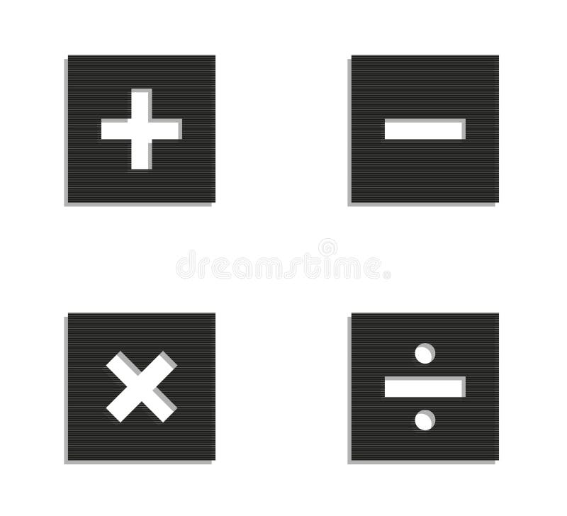 Four Basic Math Calculation Symbols Stock Vector - Illustration of ...