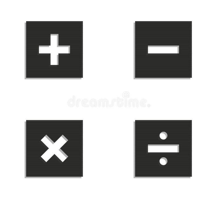 Four Basic Mathematical Symbols on Black Frames Stock Vector ...