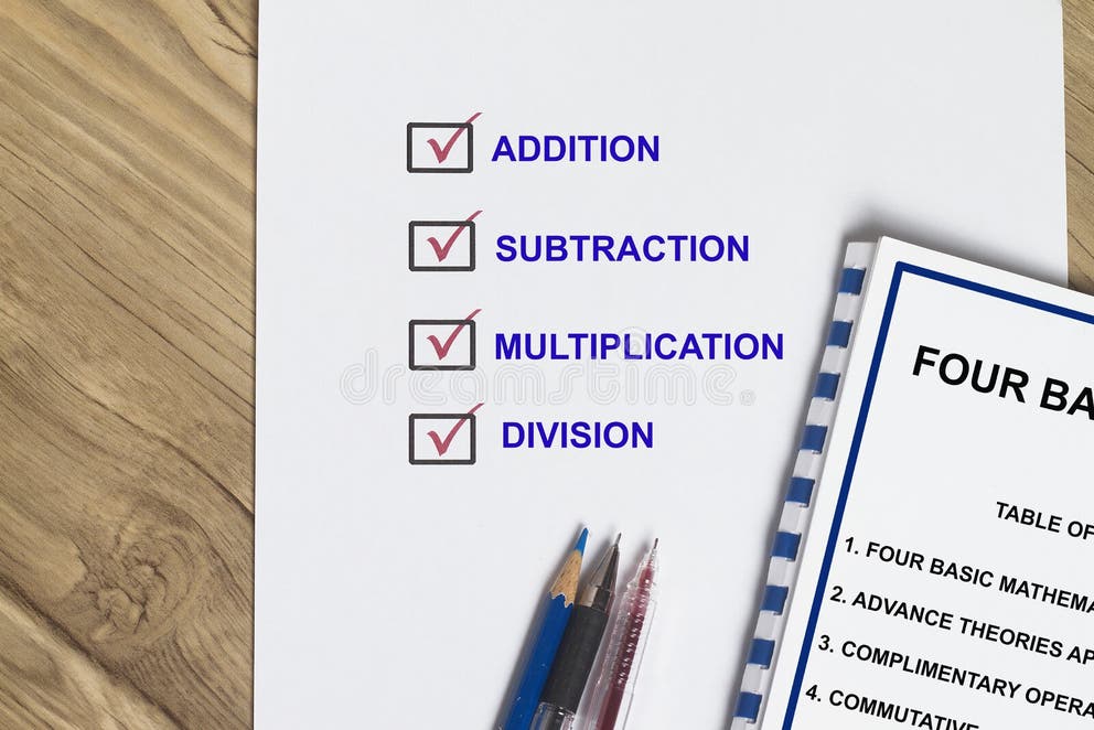 Four Basic Universal Operation in Mathematics Concept Stock Photo ...