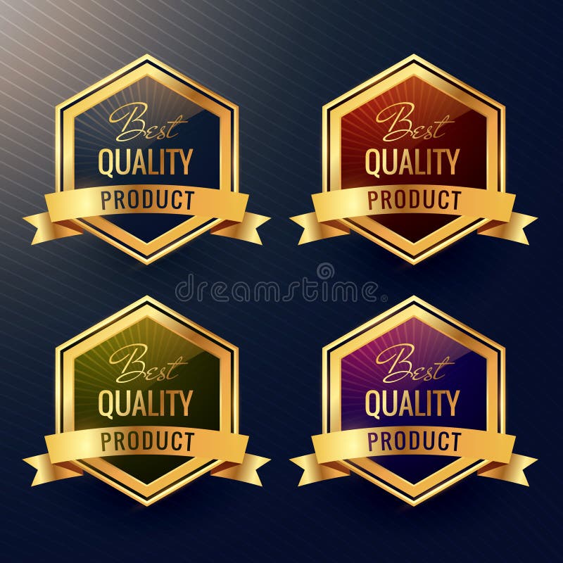 Four Best Quality Product Label Design Vector Stock Vector ...