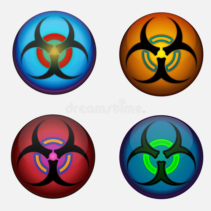 Four Biohazard Icons stock vector. Illustration of safety - 29405727