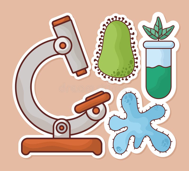 Four biology items stock vector. Illustration of analysis - 239988075