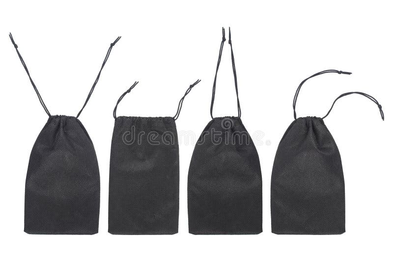 Four Black Bags Isolated on White Stock Photo - Image of protection ...