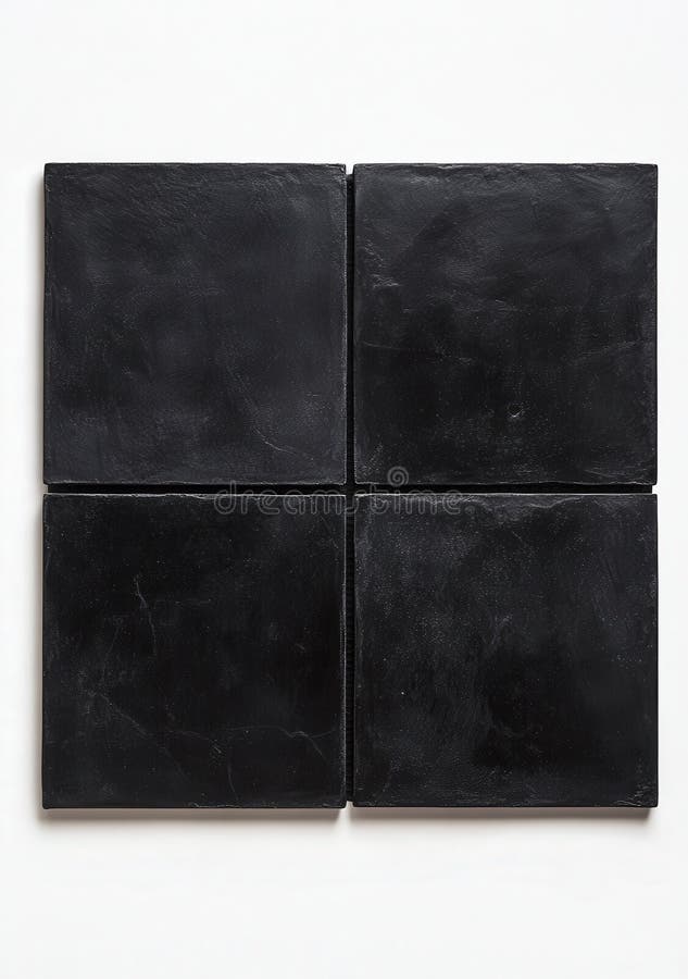 Four Black Squares are Stacked on a Black Surface Stock Photo - Image ...