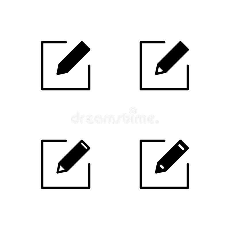 Edit Icon Set. Pen Icon Set. Write Symbol. 4 Text Edit Icons. Stock ...