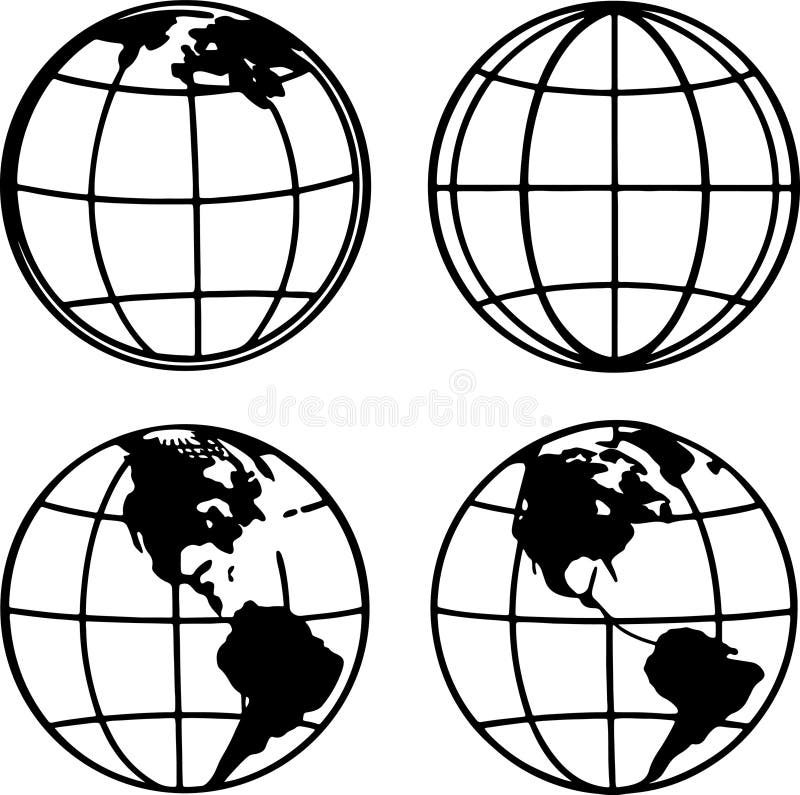 Four Simple Black and White Global Imagery for Educational Resources ...
