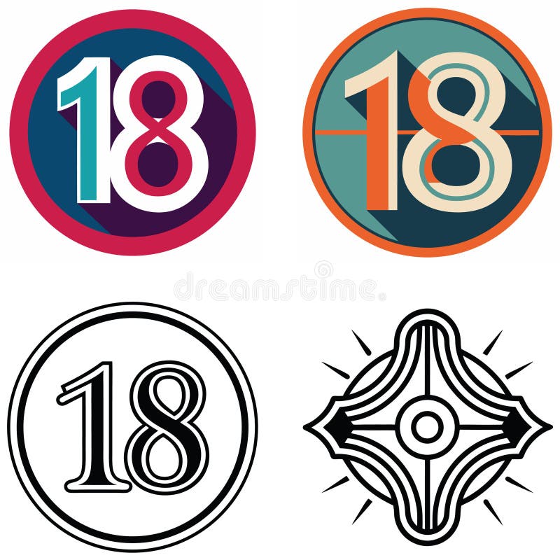 "Set of Modern Geometric Vector Badges in Black and White Line Art ...