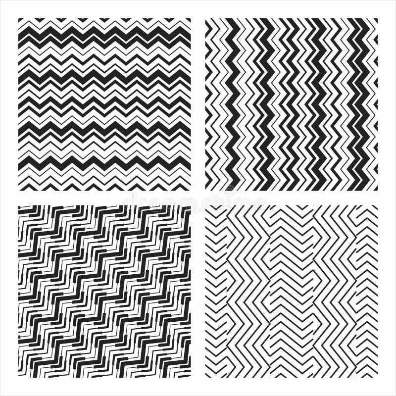 Basic Shape Collection of Zigzag Line Patterns for Design Elements Stock Illustration ...