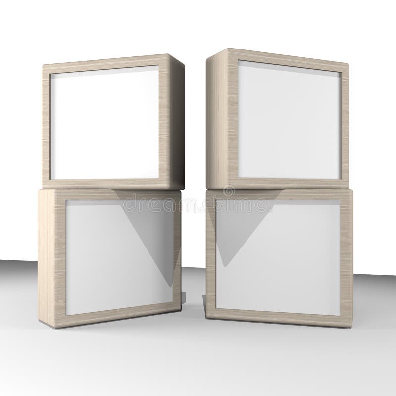 Four blank box display stock illustration. Illustration of counter ...