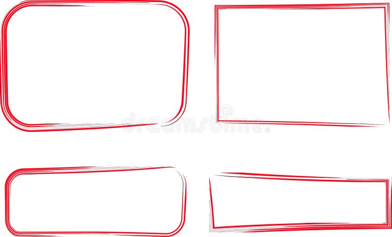 Red Original Design Curve Frames Set Vector Stock Illustration ...
