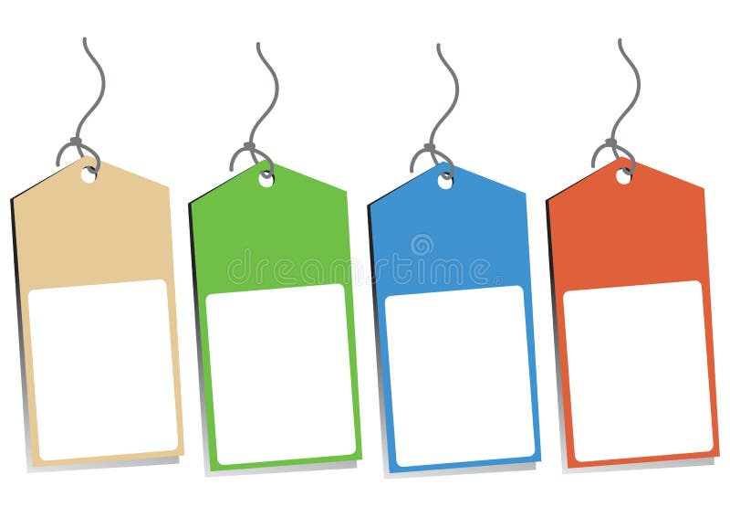 Four Blank Hang Tags stock illustration. Illustration of badges - 1327271