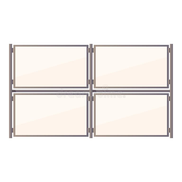 Four Blank Horizontal Whiteboards Hanging on Metal Frame Stock Vector ...