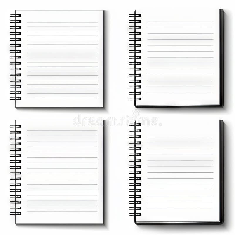Four Blank Notebooks with Lines on Them Stock Photo - Image of text ...