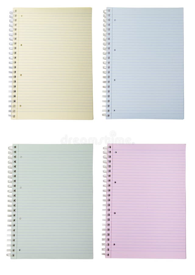 Four blank notebooks stock photo. Image of color, spiral - 30401720