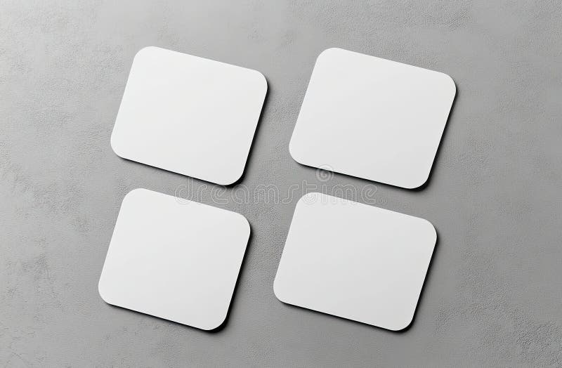 Blank Square Coasters Mockup Stock Illustration - Illustration of ...